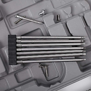 Rocaris 7 pcs 1/4 Inch Hex Shank Long Magnetic Square Head Screwdriver Bits Set Power Tools SQ1, SQ2, SQ2.5, SQ2.7, SQ3, SQ4, SQ5 For Poket Hole Jig- 6 inch Length