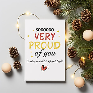 MiHowe So Proud of You Card, Congratulation Card for New Job, Good Luck Card, Achievement Card for Milestones, Promotion Card, Encouragement Card, Congrats Greeting Card,Leaving Card,Passed Exam Card