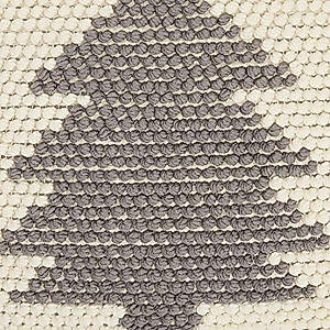 Mina Victory Holiday Xmas Tree Loops Ivory/Grey 20"X20" Throw Pillow