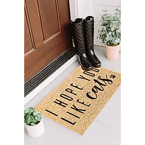 Printed Coir Doormat - Pets - Flocked (I Hope You Like Cats)