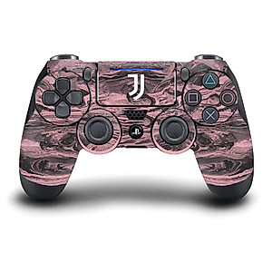 Head Case Designs Officially Licensed Juventus Football Club Black & Pink Marble Logo Art Vinyl Sticker Gaming Skin Decal Compatible With Sony PlayStation 4 PS4 Slim Console and DualShock 4 Controller