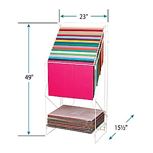 SSWBasics Tissue Paper Rack - White Wire - Floor Standing (23" W x 15½"D x 49" H)