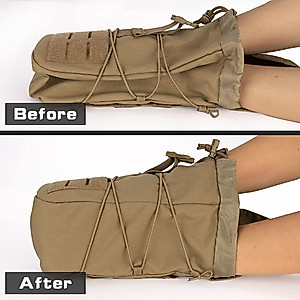 IDOGEAR Tactical Pouch Molle Drawstring Magazine Dump Pouch Mag Recycling Pouch Universal Bag (Coyote Brown)