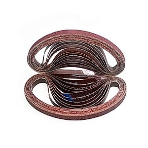 Aiyard 1/2 x 18 Inch Aluminum Oxide Sanding Belts, 40/60/80/120/180/240 Assorted Grits Abrasive File Belts for Air Belt Sander, 24-Pack
