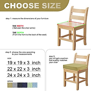 Pcinfuns Outdoor Chair Cushions,19 x 19 x 3 Inch Seat Cushions for Patio Furniture,Square Corner Patio Chair Cushion with Adjustable Straps,2 Pack,Ginger Yellow