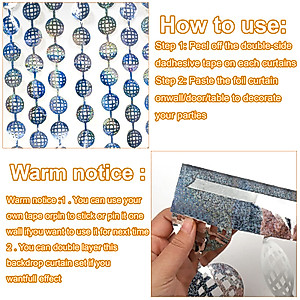 Mity rain 3 Packs Disco Ball Foil Curtain, 70s Party Decoration for Disco Bachelorette Party/Birthday/New Years Eve, Disco Ball Backdrop with Sequin, Disco Party Decoration Photo Booth 9.8 × 6.6 ft