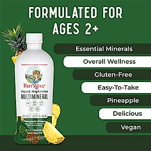 Nighttime Liquid Multimineral Sleep Supplement | Sugar Free | Calm Magnesium Citrate Sleep | NO Melatonin | Calcium Magnesium Zinc | Available in 4 Flavors | Vegan | Gluten Free | 32 Servings