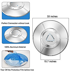 Top Hill Patio Heater Reflector shield, Outdoor Heater Replacement Dome Part, Aluminum Heat Reflector Shield Top for Outdoor Heaters (33" Diameter Round)