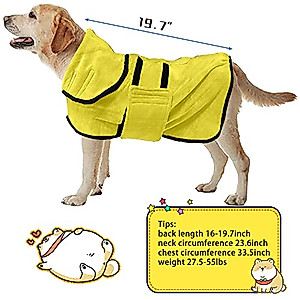 Dog Drying Coat, Adjustable Pet Drying Moisture Bath Robe, Dog Bath Towel Quick Drying, Washable Absorbing Pet Dog Cat Bathrobe Towel Coat