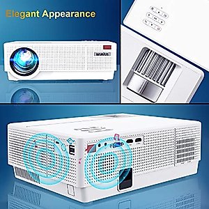Auto 6D Keystone, Native 4K WiFi Bluetooth 5.1 Supported Projector, WiMiUS 2023 Upgrade P28 Brightest Video Projector Support Zoom, 500’’ Screen Compatible with Smartphone/TV Stick/PS5/PC/Laptop