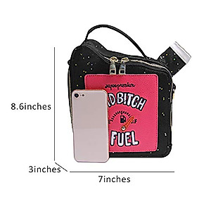 KUANG! Women Fashion Sequin Crossbody Bag Girl's Fun Gasoline Handbag Shoulder Bag for Women Messenger tote Bags