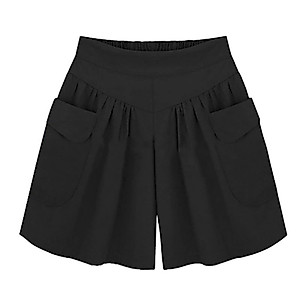 Women's Plus Size Dressy Comfy Shorts Soft Daily Resort Summer Shorts Solid Color 2023 Casual Slip Waist Walkshorts