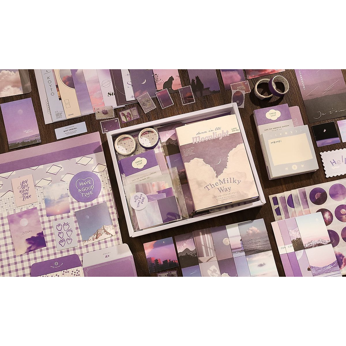 348 Pcs Scrapbooking Supplies Kit, Vintage Aesthetic Scrapbook Kit for Bullet Junk Journal, Stationery, A6 Grid Notebook, DIY Journaling Supplies, Birthday Craft Gift for Teen Girl Kid Women