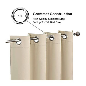 CUCRAF Blackout Curtains for Bedroom - Light Blocking Room Darkening Curtains & Drapes Grommet for Living Room/Nursery,Set of 2 Curtain Panels,52 x 95 Inches,Light Beige