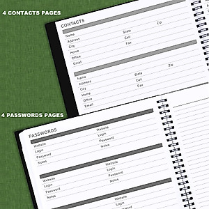 Monthly Planner/Calendar 2023-2024 - 2023-2024 Monthly Planner, Jul. 2023 - Dec. 2024, 18-Month Planner with Tabs & Pocket & Label, Contacts and Passwords, 8.5" x 11", Thick Paper, Twin-Wire Binding - Black by Artfan