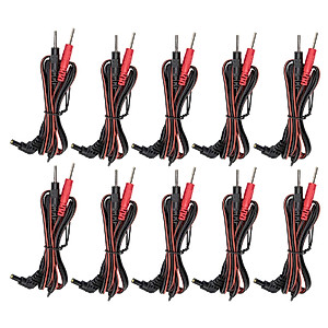 Watris Veiyi 10PCS 2.35mm 1.2m 2‑in‑1 Pin Electrode Wires Cable, Unit Replacement Wires for Unit Physiotherapy Machine