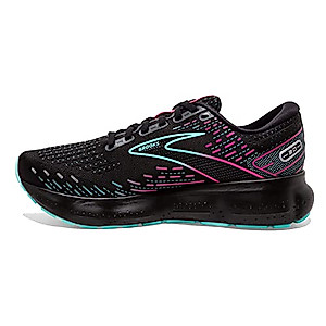 Brooks Women's Glycerin 20 Neutral Running Shoe - Black/Blue Light/Pink - 7.5 Medium