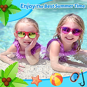 GIFTINBOX 24Pack Kids Sunglasse Bulk for Kids ,Great Gifts Party Favors For Kids 4-8 & 3-5, Translucent Sunglasses with UV400 Protection, Beach Pool Birthday Party Supplies