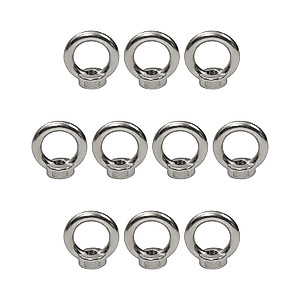 MroMax 10Pcs M10 Lifting Eye Nuts 304 Stainless Steel Female Thread Ring Shaped Metric EyeNuts Fastener for Rope Fitting and Engineering Lifting Machinery Silver Tone
