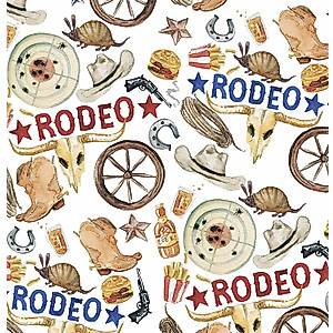 Stesha Party Western Wrapping Paper Rodeo Gift Wrap - Folded Flat 30 x 20 Inch (3 Sheets)