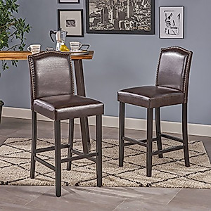 Christopher Knight Home Markson Barstools, 2-Pcs Set, Brown
