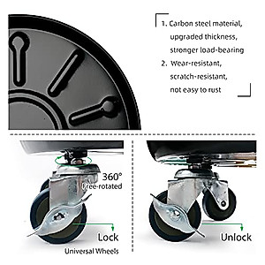 Choclaif Plant Caddy with Wheels, 1 Pack Black Heavy Duty Plant Stand with Universal Wheels, Round Pot Trolley for Indoor Outdoor (20)