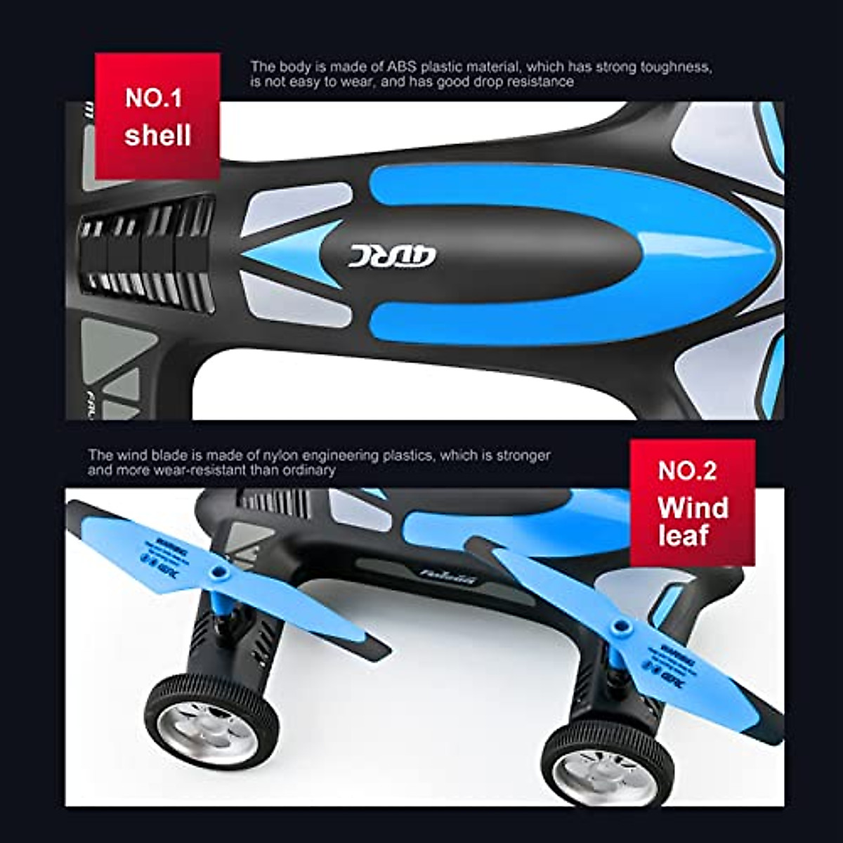 Aufmer Mini Drone with Kids Camera, 2.4G Quadcopter Drone with Land Mode or Flight Mode, Altitude Hold, Headless Mode, 3D Flip, RC Drones (Blue)