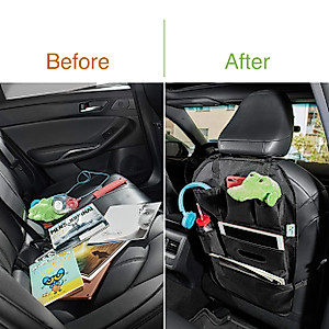 DoRan Car Backseat Organizer - Kick Mats Seat Back Protectors for Kids and Toddlers (Black 1/pk)