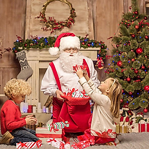 STEFORD Christmas Candy Paper Gift Boxes, 24PCS Christmas Candy Gift Treat Bags with Red Ribbon for Xmas Party Supplies