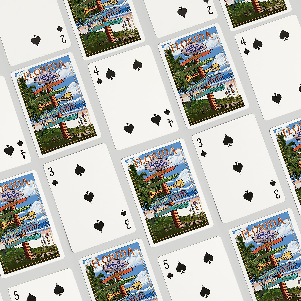 Lantern Press Marco Island, Florida, Destinations Sign (52 Playing Cards, Poker Size Card Deck with Jokers)
