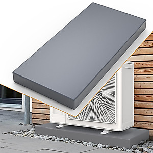 LBG Products Mini Split Pad for Air Conditioner Heat Pump Systems,38" x 18" x 3" Plastic Equipment Pad for Outdoor Condenser Units,Mini Split Air Conditioner Pad,Grey