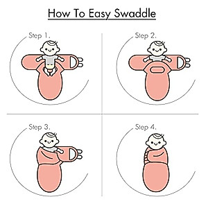 CIVARUA KIDS Baby Swaddle Blankets for Baby Girls, Adjustable 3 Pack Newborn Swaddle Sack for 0-3 Months Infant, Ergonomic Baby Swaddle Sleep Sack, Pink Baby Swaddle Wrap (Small/Medium)