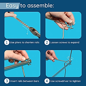 Blue Summit Supplies Letter Size Hanging File Bars, 2 Pack, Sturdy Steel Metal File Cabinet Bars for Hanging Files on Desktop or in File Drawers, Set of 2