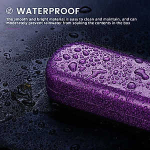 molshine Bling Hard Shell Glasses Case,Portable Sparkling Shiny Eyeglass Case for Men Women Girl Travel Study Work (Purple)