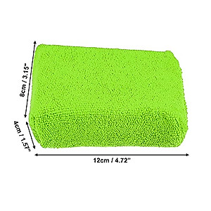 X AUTOHAUX 6pcs Green Microfiber Detailing Applicator Sponges for Applying Wax Coatings Car Wash Exterior Interior Scratch-Free