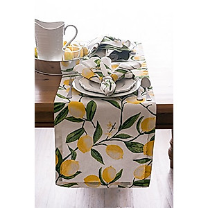DII Lemon Bliss Tabletop Collection, Table Runner, 14x72