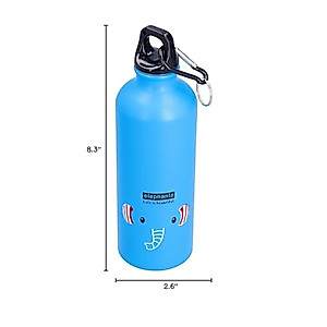 MOTUZP Travel Water Bottle 500ml Water Bottle with Hanging Buckle Aluminum Cartoon Mug Insulated Water Bottle Sport Water Bottle Cafe Supplies Portable Water Bottle (blue elephant)