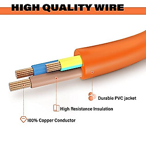 Flameweld RV Adapter Cord - NEMA 5-15P Male to SS2-50R Twist Lock Female, 50 Amp to 15 Amp 110 RV Adapter Cord with Locking Connector, 7500W STW 10/3 AWG RV Generator Cord, UL