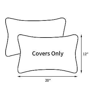 Pcinfuns Outdoor Lumbar Pillow Covers,Patio Garden Decorative Pillow Cover,Fade-Resistant Pillowcase 12x20 Inch for Outdoor Home Patio Coach Sofa,Paisley Multi,Pack of 2