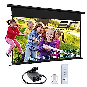 Elite Screens Yard Master Electric Tension CineWhite, 125" Diag. 16:9 Motorized Tab-Tensioned Projector Screen, IP33 Rated, RF Remote Control, 4K/8K Ultra HD 3D Movie Theater (OMS125WHT-ELECTRIC)