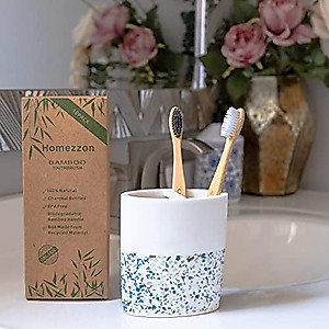 HOMEZZON Bamboo Toothbrushes Soft Bristles Pack of 10 – Eco-Friendly Wooden Toothbrushes - BPA Free Charcoal Toothbrushes Effectively Cleanses Teeth, Ideal for Sensitive Gums