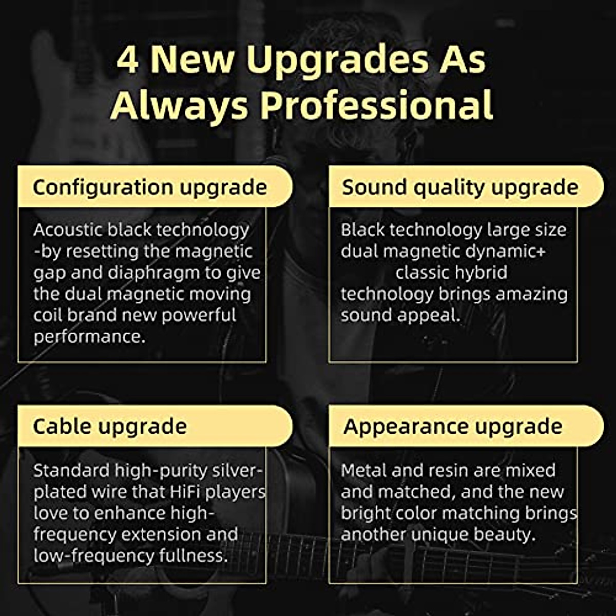 YINYOO KZ ZSN Pro X in Ear Buds Earphones Hybrid Dynamic Driver Balanced Armature Earbuds Headphones Dual Driver 1DD 1BA Deep Bass Stereo Sound Ergonomic Comfortable Earphones (Without mic, Black)