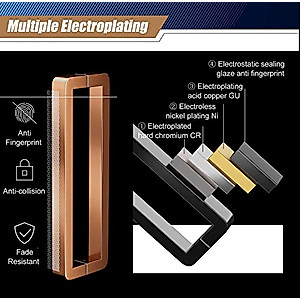 Stainless Steel Barn Sliding Door Handle, Double Side Mounted Push Pull Door Handle for Interior Exterior Doors, 12/16/20/24/28/32/36/40/48/56/60inch Long (Color : Brown, Size : 42.5cm/16.7in) (Whit