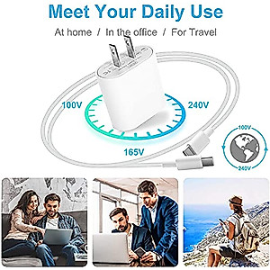 iPad Pro Charger Fast Charging,2 Pack 20W USB C Fast Wall Charger Block with 6.6FT USB C Cable for iPad Pro 12.9 in 5th/4th/3rd Gen,New iPad mini 6th Gen,2021/2020/2018 iPad Pro 11 inch,iPad Air 4th