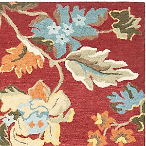 SAFAVIEH Blossom Collection 8' x 10' Red / Multi BLM672A Handmade Premium Wool Area Rug