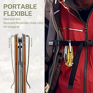 CIVIVI BullTusk Pocket Knife for Camping Fishing Hunting, Folding Knife with Flipper, 3.48" Curved Damascus Blade Ultem Handle, Cool Pocket Knife for Men Women Gift C23017-DS1