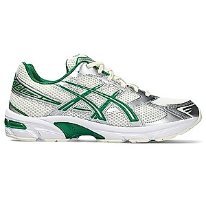 ASICS Gel-1130 Sneakers, Cream/Kale, White, Green, 5 US Women/4 US Men