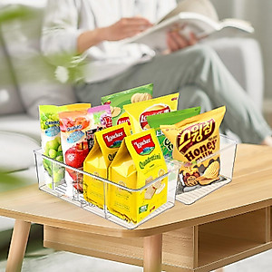 4 Snack Organizer,Pantry Organization and Storage Bins,Kitchen Fridge Cabinet Organizers,Refrigerator Soda Can Organizadores de Cocina,Home Food Plastic Containers,Clear Container,Acrylic Organizing