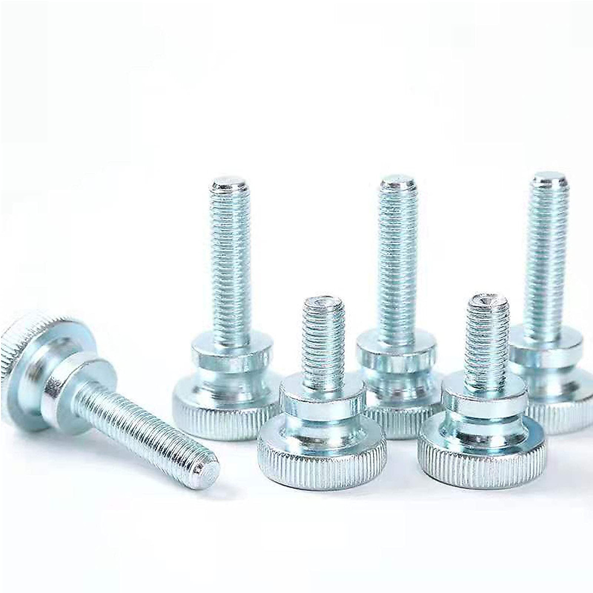 10 Pcs Galvanized Flat Knurled Head Fully Threaded Thumb Screws Bolts Fastener,Thumbscrew Threaded Knurled Grip Knobs Thumb Screw,Vesa Screws, Monitor Mount Screws for TV and Monitor Mount(M4x30mm)
