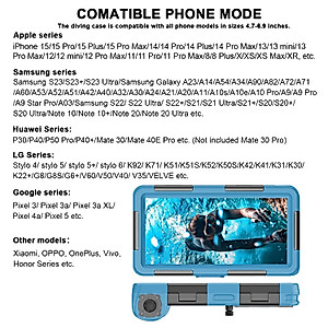 ShellBox Case Diving Case 2nd Gen for Phone/Samsung Galaxy Series, Universal Phones[4.9-6.9 Inch],Snorkeling[15m/50ft] Full Body Protector(Blue-Grey)